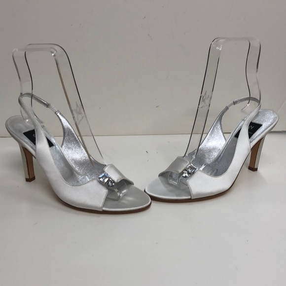 DiSandro | Shoes | Disandro Made In Italy White Satin Highheel Sandal ...
